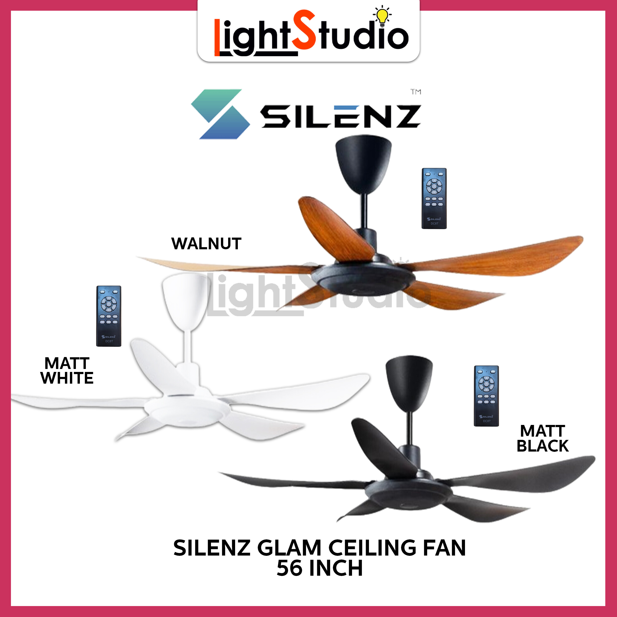 Silenz GLAM 46"/56" DC Motor Ceiling Fan with 7+7 Forward & Reverse ...