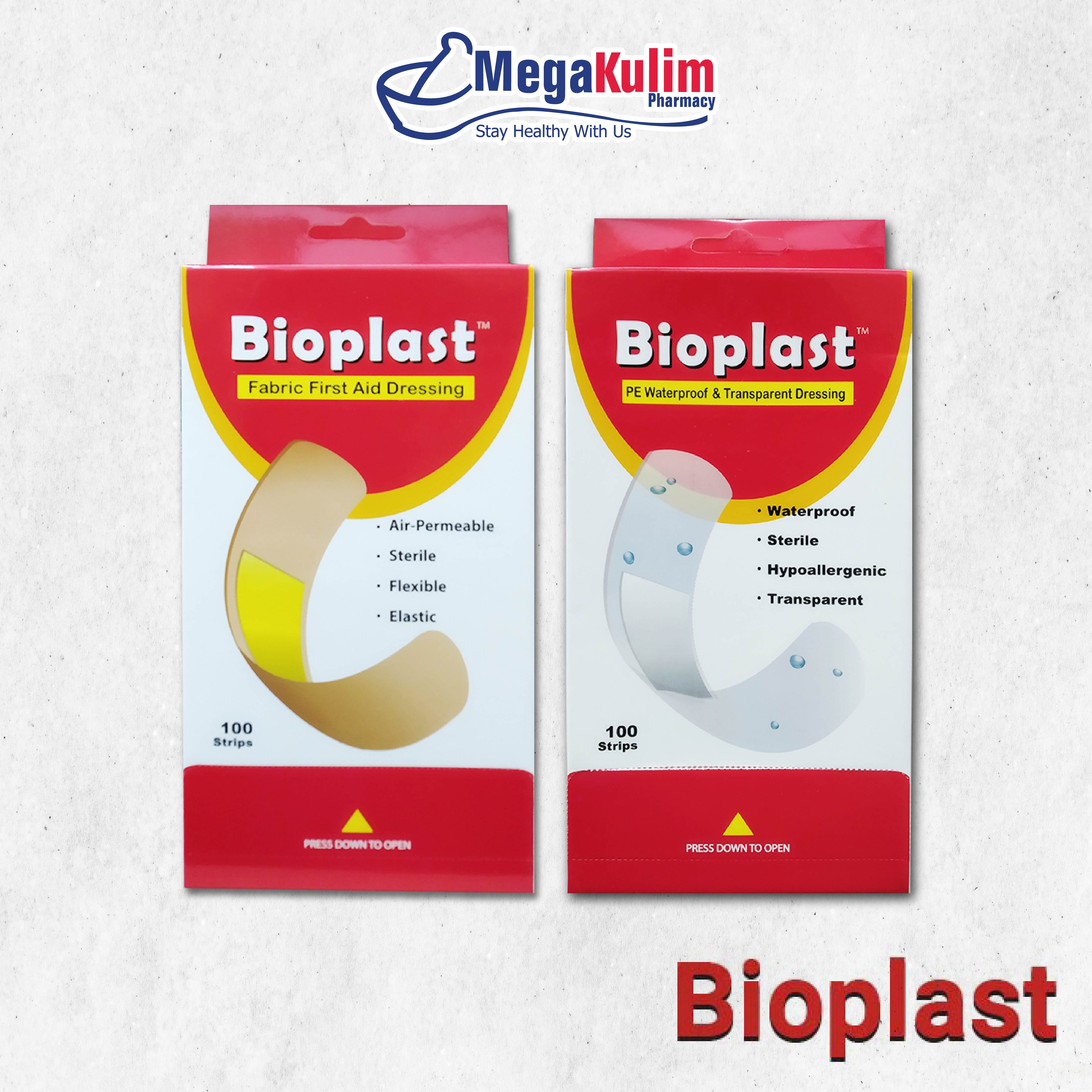 Bioplast PE Waterproof & Transparent / Fabric First Aid Dressing 100 ...