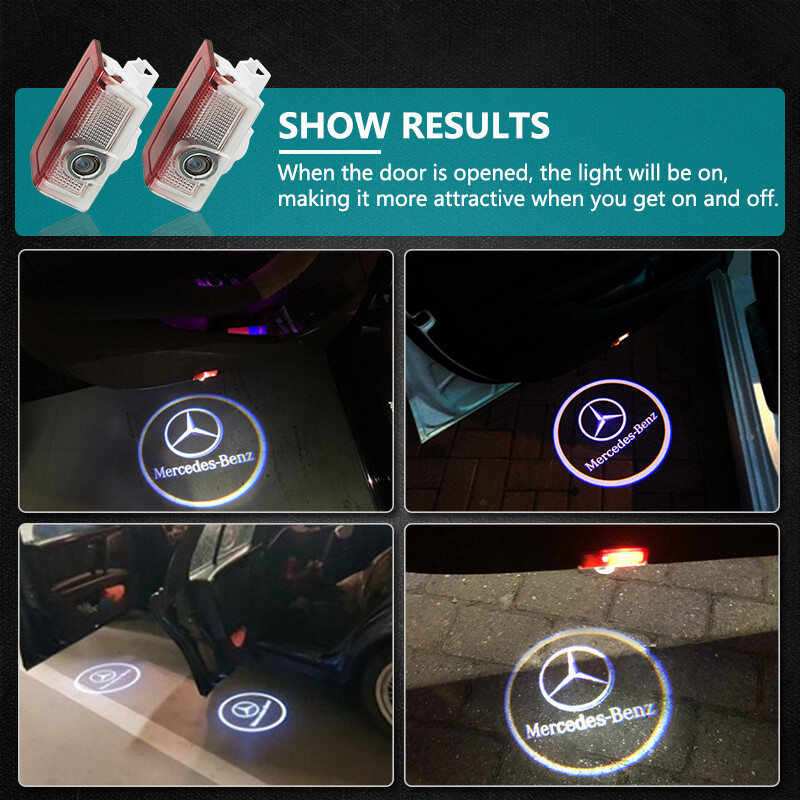 2pcs LED Car Door Light Car Door Welcome Light Logo Projector Ghost ...