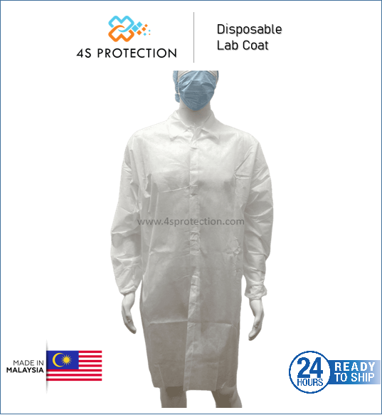 [4S PROTECTION] Disposable Non Woven Lab Coat | Lazada