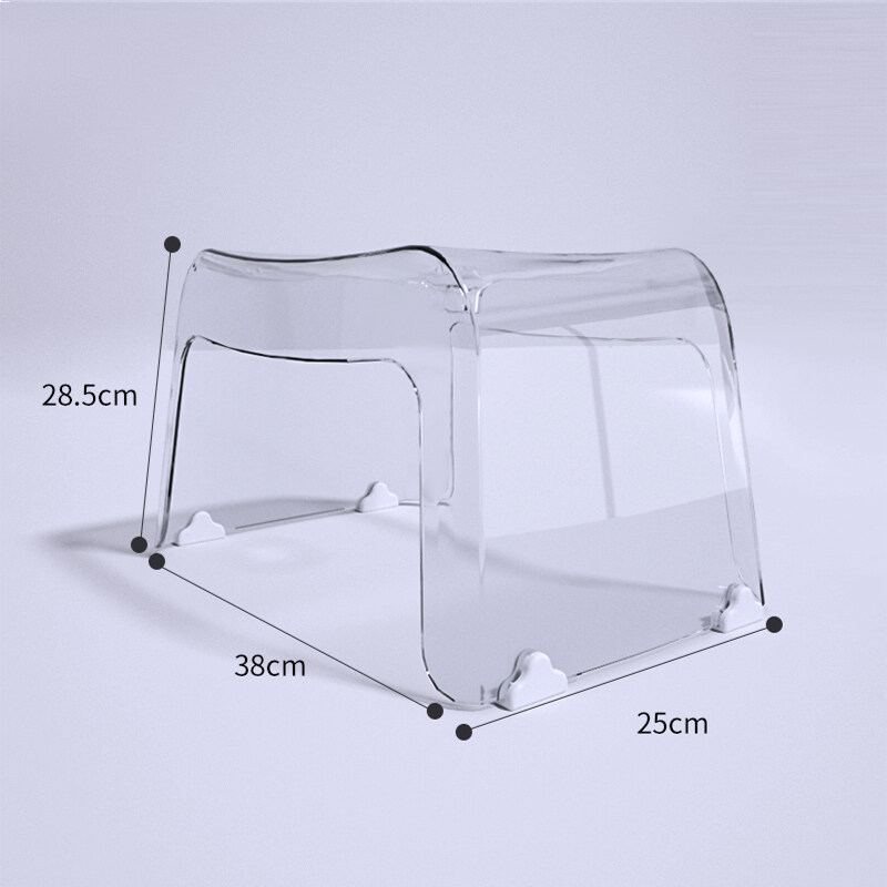 Locaupin Step Stool Clear Foot Stool Bathroom Shower Stool Used As ...