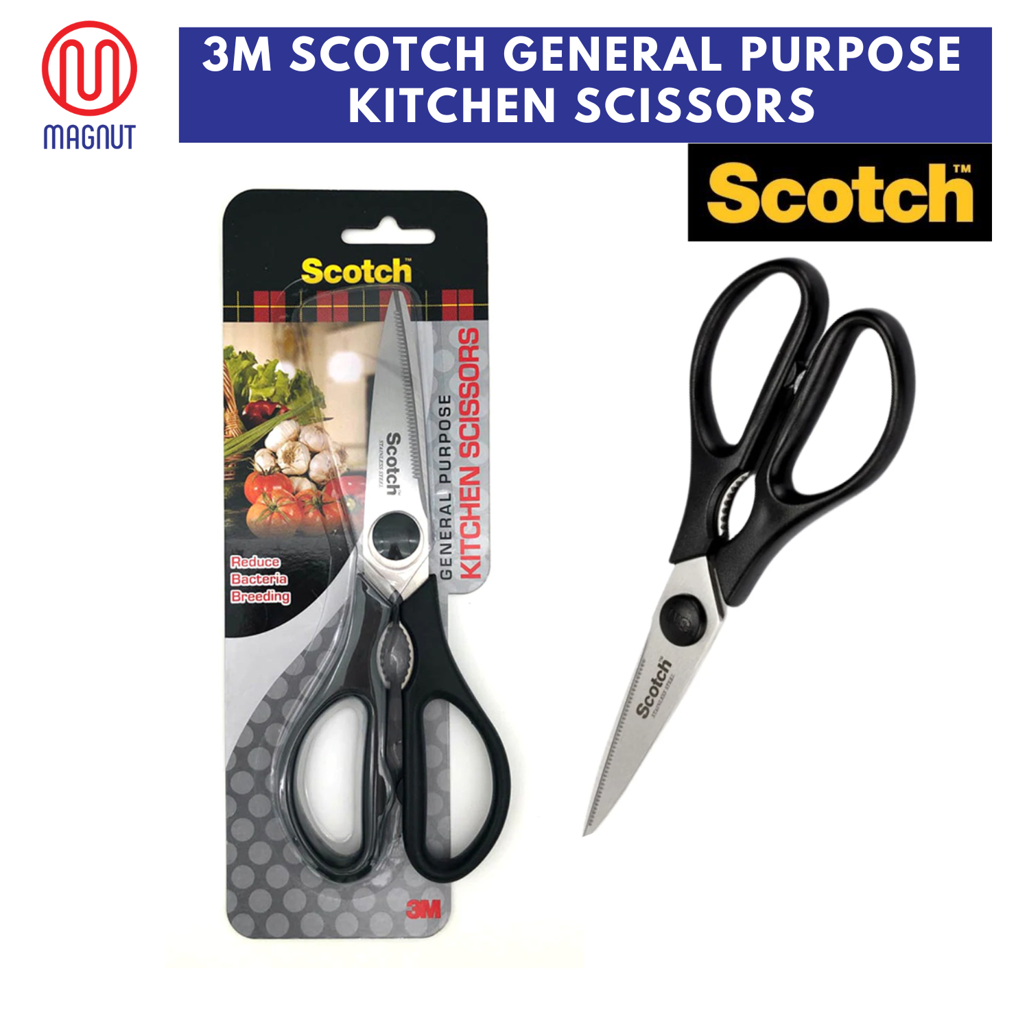 3M Scotch™ General Purpose Kitchen Scissors - Reduce Bacteria Breeding ...