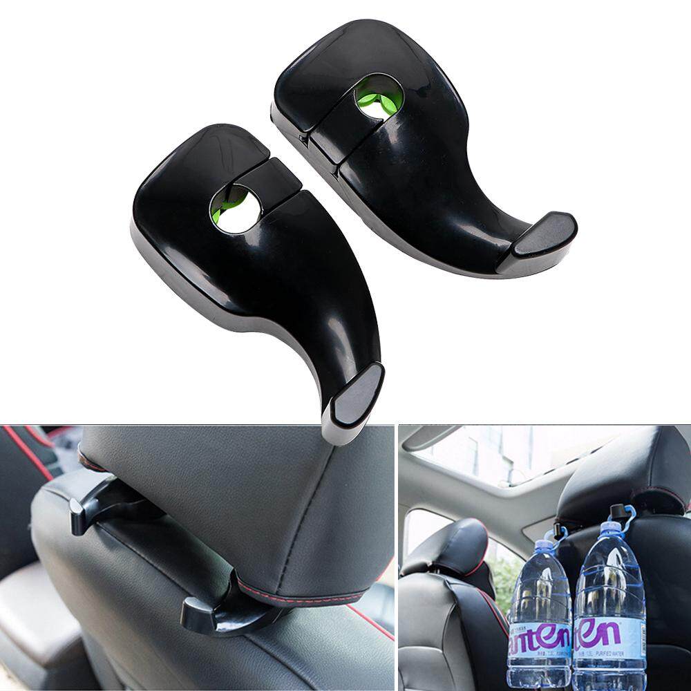 2ชิ้นแบบพกพารถเบาะหลังพนักพิงศีรษะแขวนออแกไนเซอร์คลิปยึดอัตโนมัติรถตะขอสำหรับกระเป๋ากระเป๋าออแก