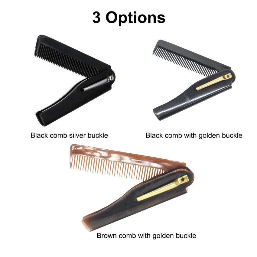 Hot Foldable comb Folding Pocket Clip Hair Moustache Beard Comb Fashion ...