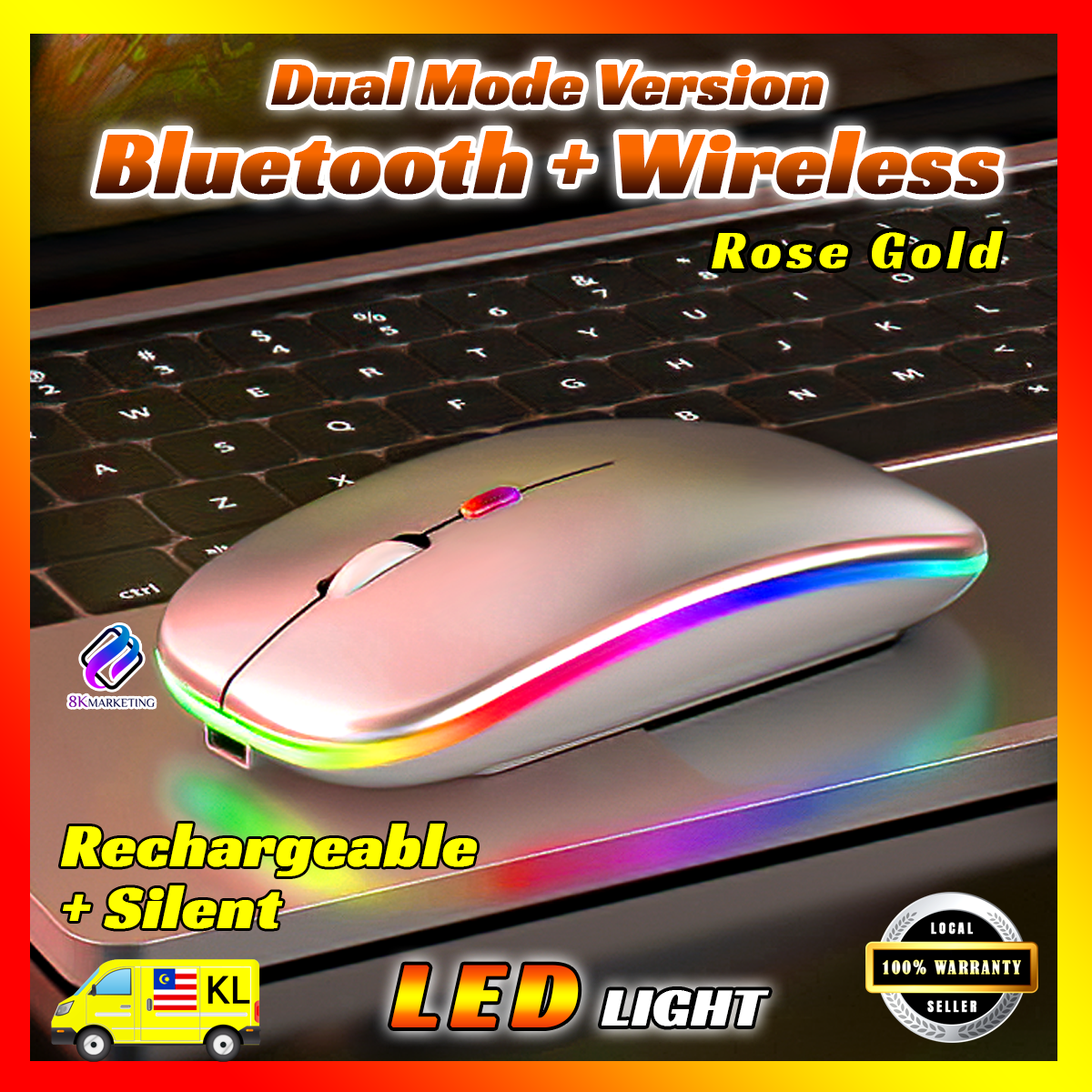 KMB2 READY STOCK RECHARGEABLE WIRELESS MOUSE / BLUETOOTH MOUSE Silent ...