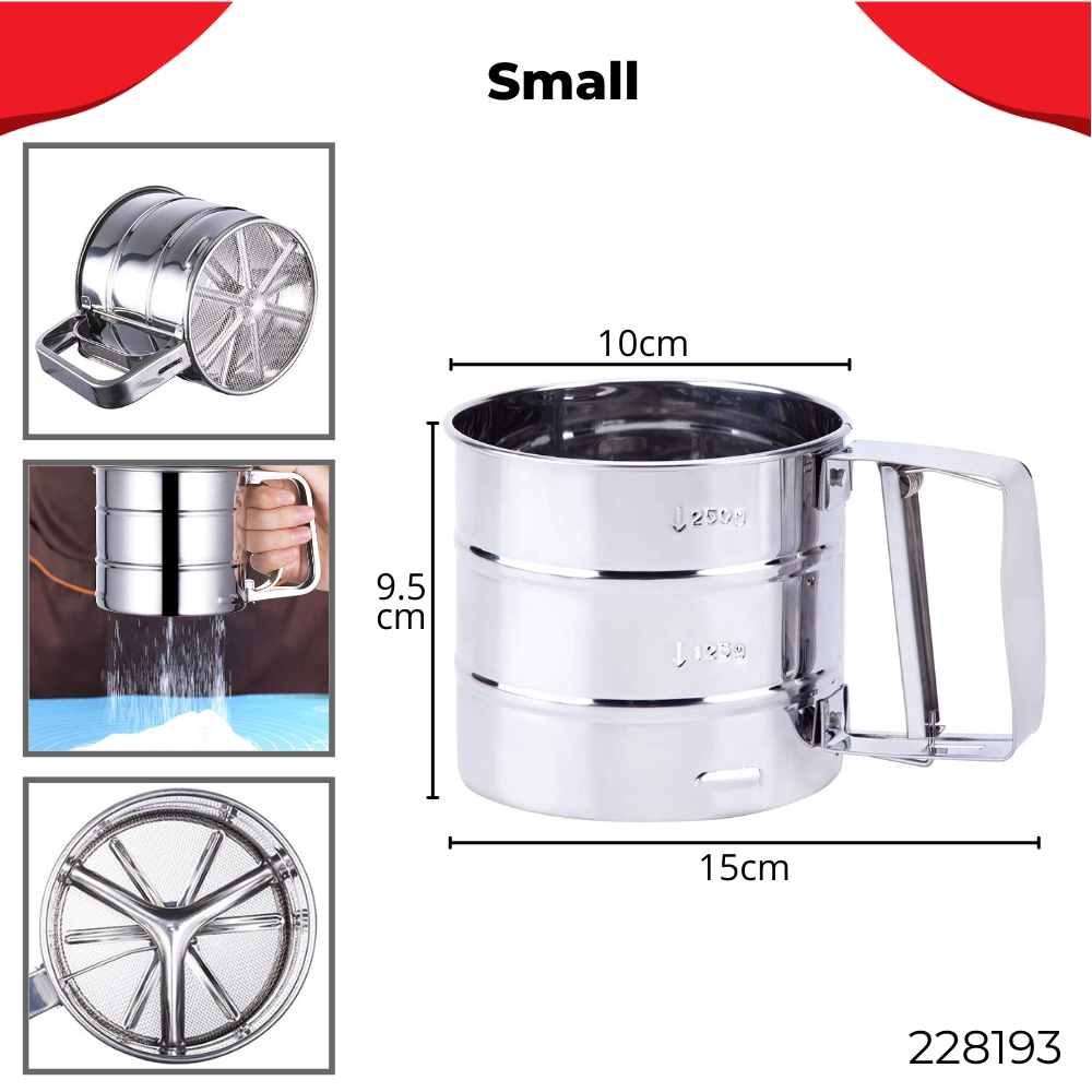 Bake Cake Flour Coffee Powder Fine Sieve Filter Sifter Handheld Baking ...