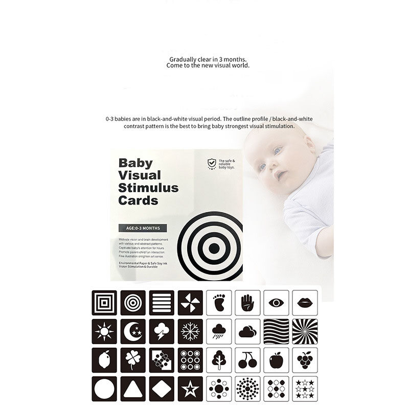 Baby Early Education Waterproof Visual Simulation Cards Kids Sensory ...