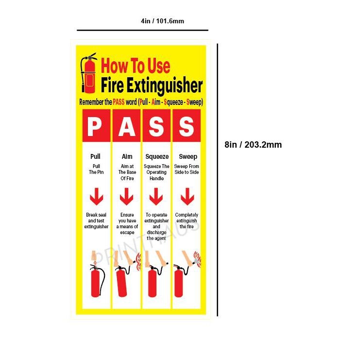 Fire Extinguisher Sticker How To Use Fire Extinguisher Sticker ...