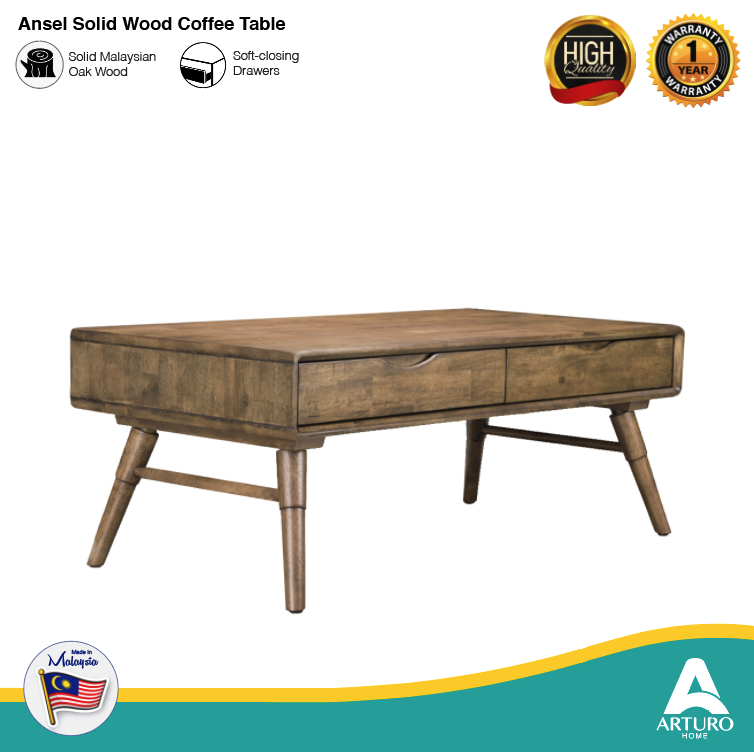 Arturo - Ansel Solid Wood Coffee Table | Lazada