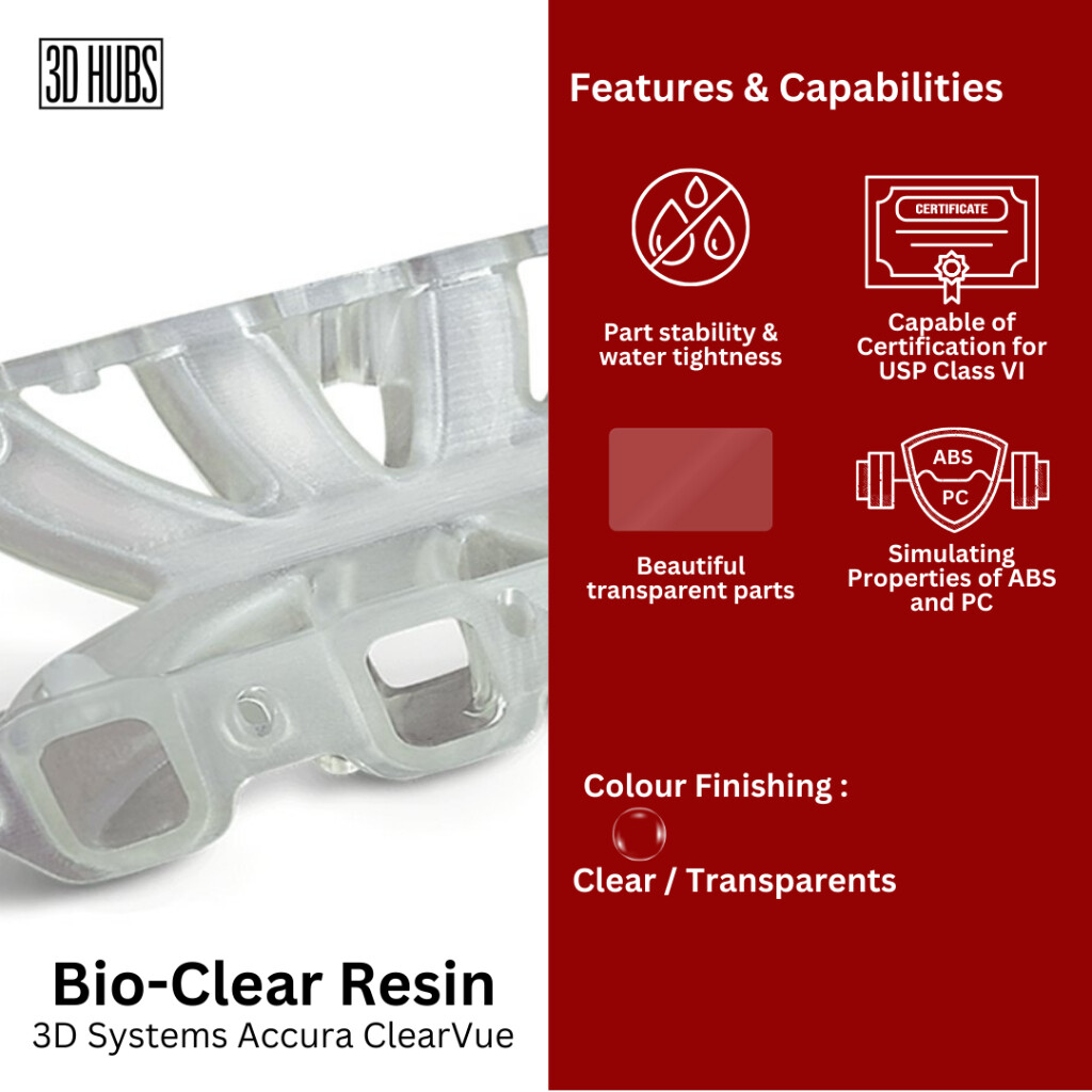 SLA 3D Printing - 3D Systems Accura ClearVue (Bio-Clear Resin USP Class ...