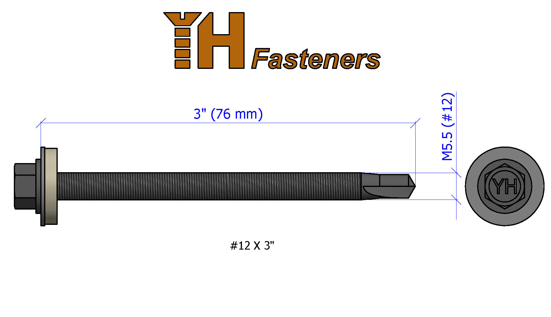 (100 pcs) #10 #12 Self-Drilling ROOFING SCREW with Grey EPDM 2.5 mm ...