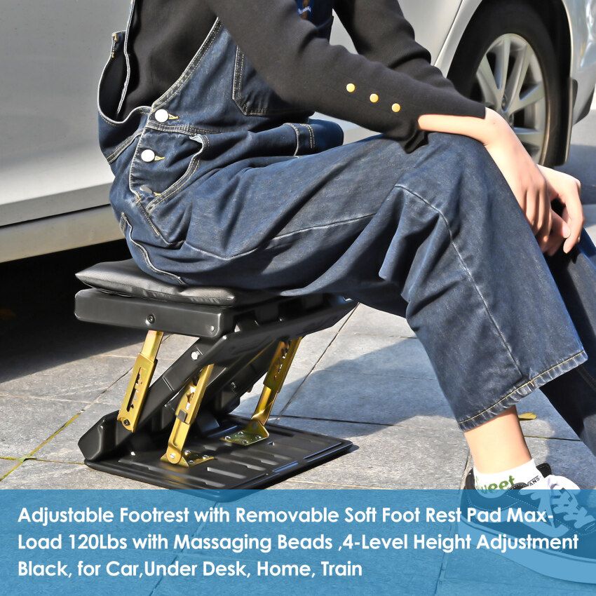 Adjustable Footrest with Removable Soft Foot Rest Pad Max-Load 120Lbs ...