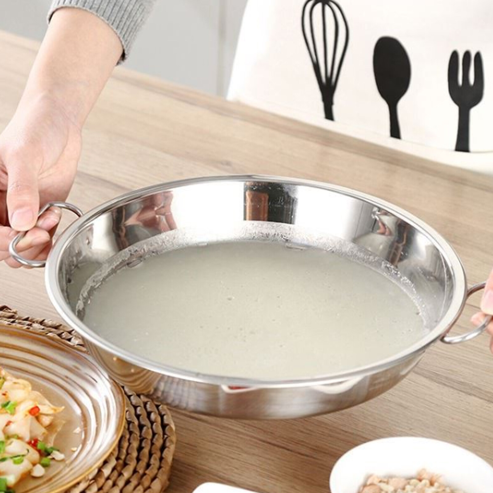 Stainless Steel Pan Cold Noodle Making Tools Steamed Rice Tray Cake ...
