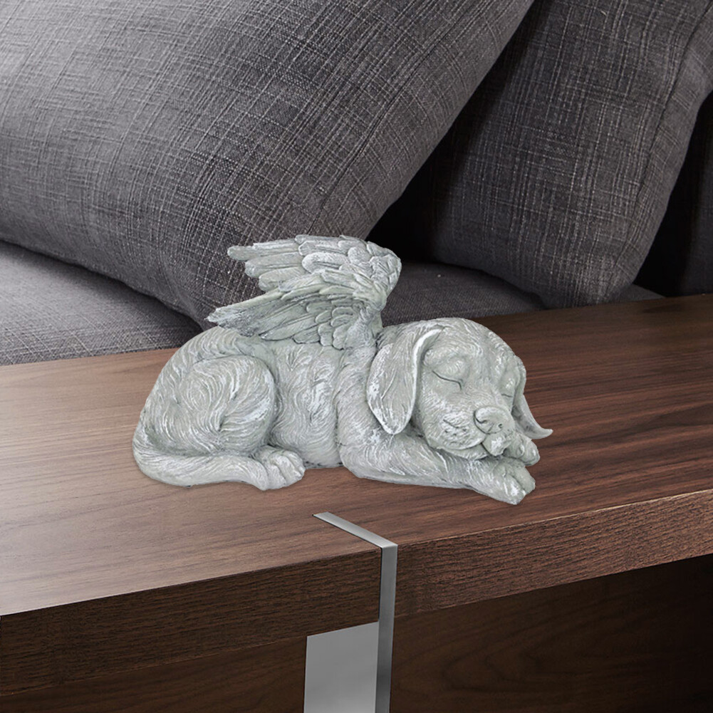Angel Pet Statue Super Cute Sleeping Dog Cat Angel Wings ประติมากรรม ...