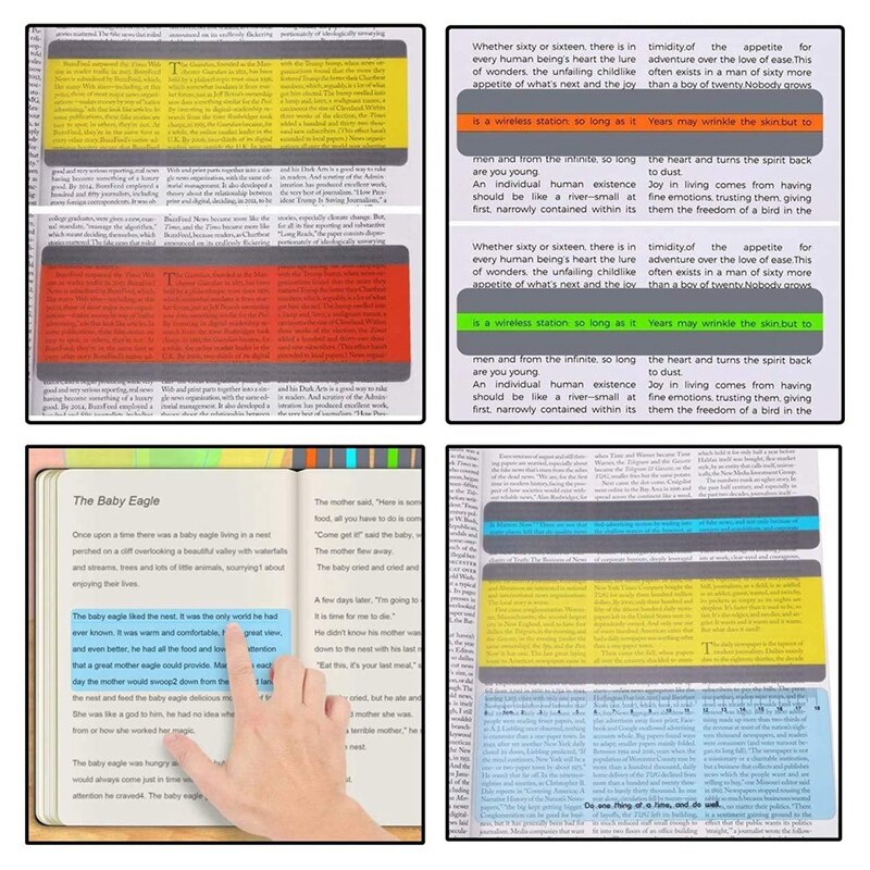 17 Pack Reading Guide Strips Colored Overlay Highlight Bookmarks A4 ...