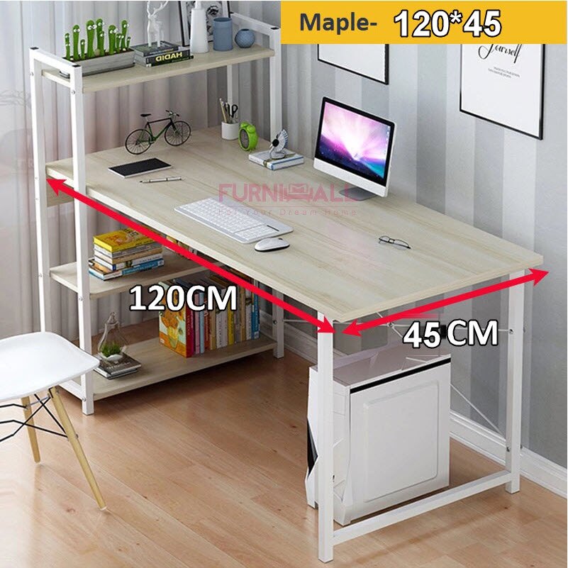 Wfurniture Study Table/study desk with bookshelf/office table/Meja ...