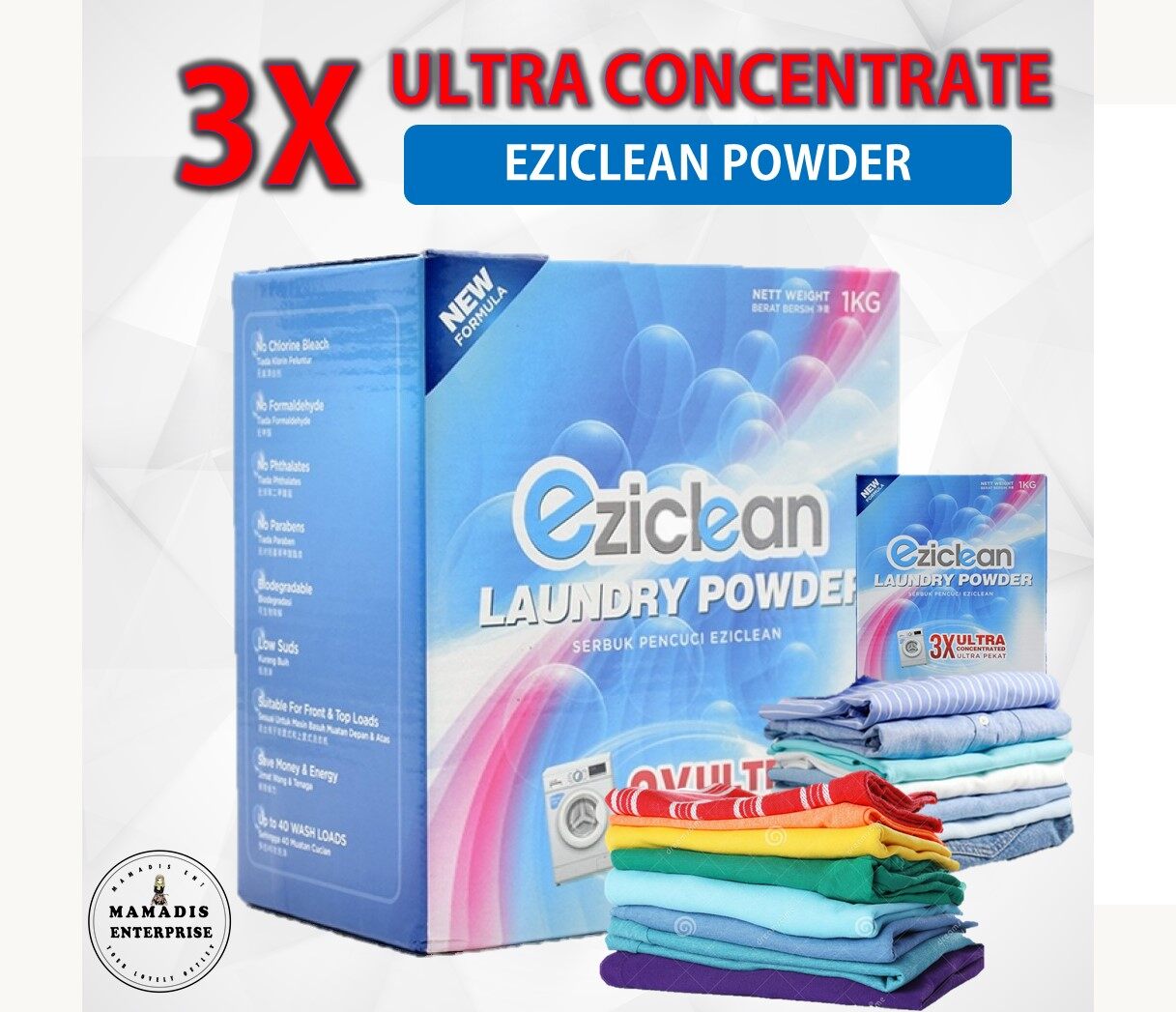 EZICLEAN 3X ULTRA CONCENTRATED LAUNDRY POWDER | Lazada