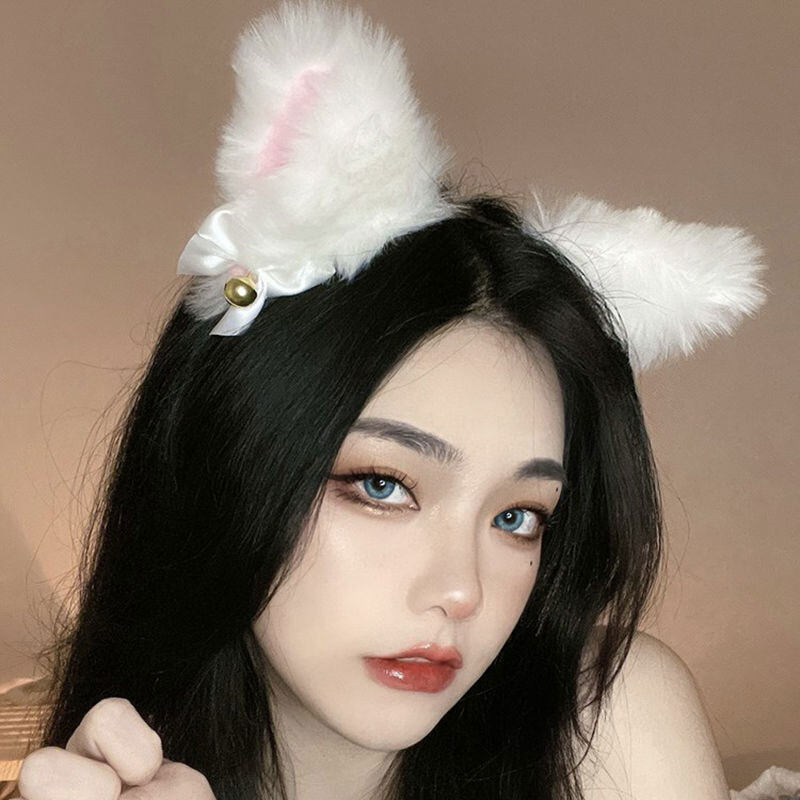 Oooo Cat Bell Plush Ear Headband ใหม่ Fox Headband Hairpin Hairpin Head ...