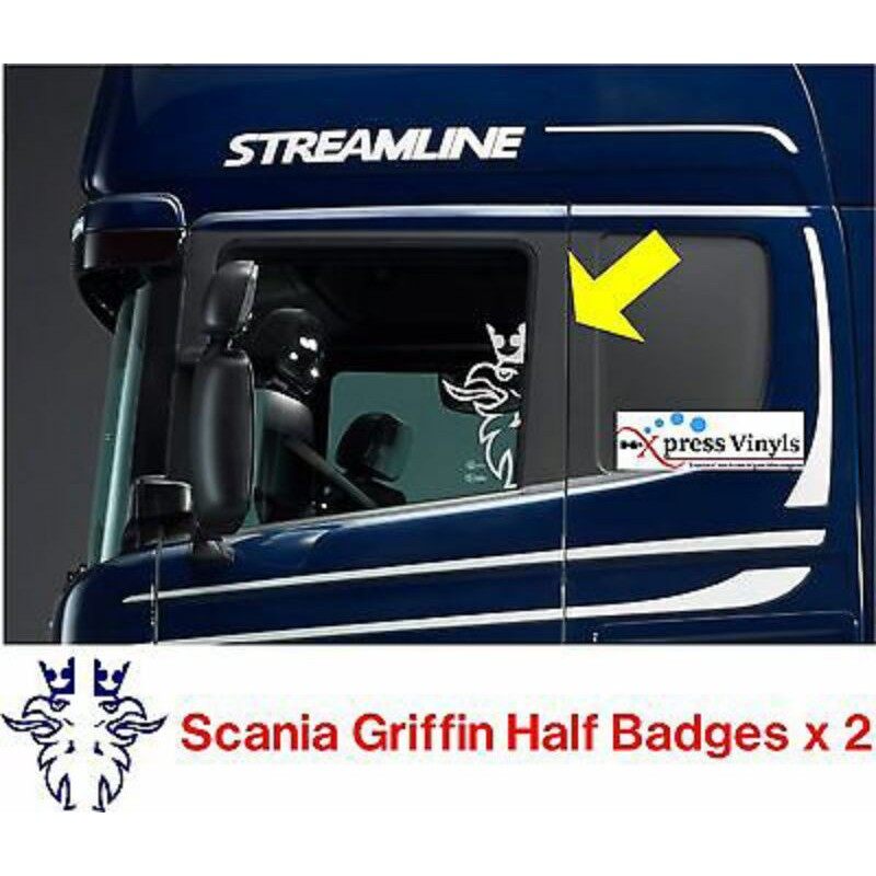 Scania half-cut Griffin cab side window decals/stickers | Lazada