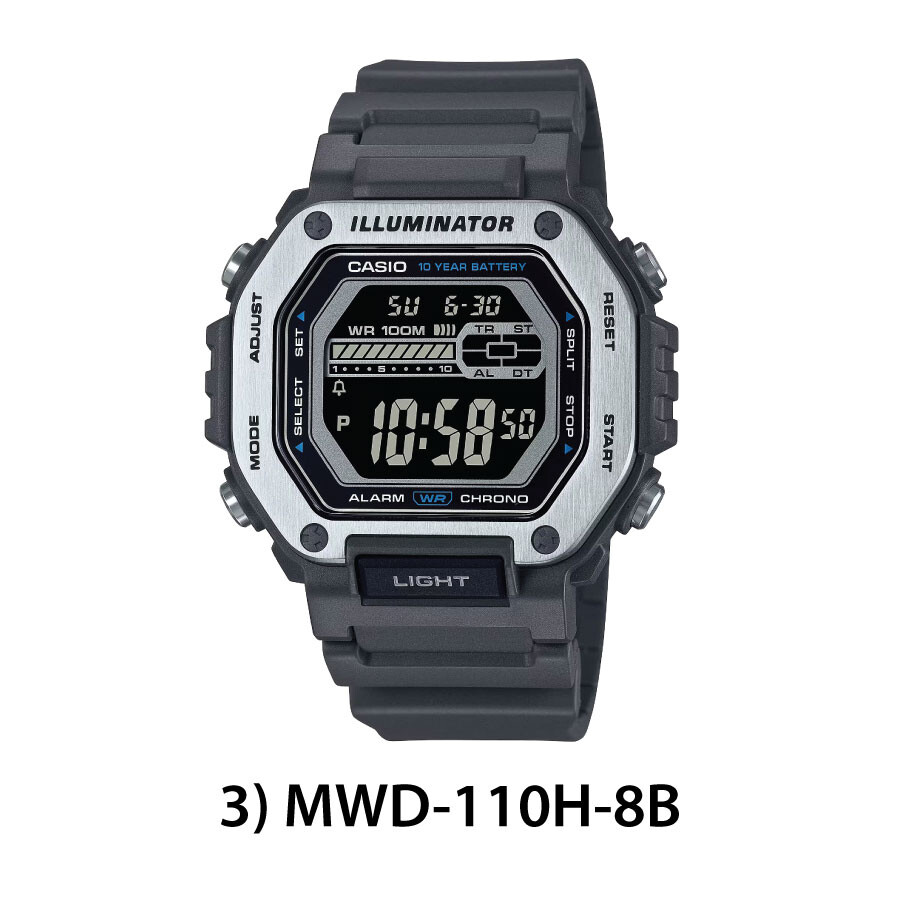 CASIO MWD-110 SERIES MWD-110H-1A MWD-110H-3A MWD-110H-8B MEN DIGITAL ...