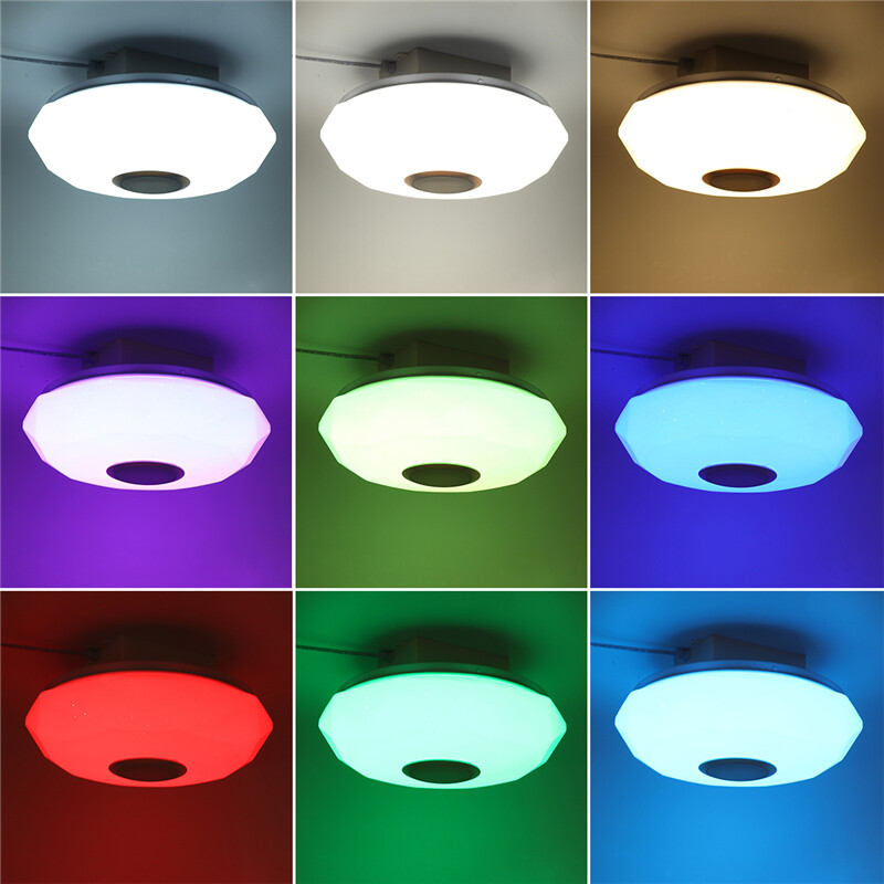 100W Ceiling Light 30CM LED Wireless Bluetooth Music Speaker APP ...