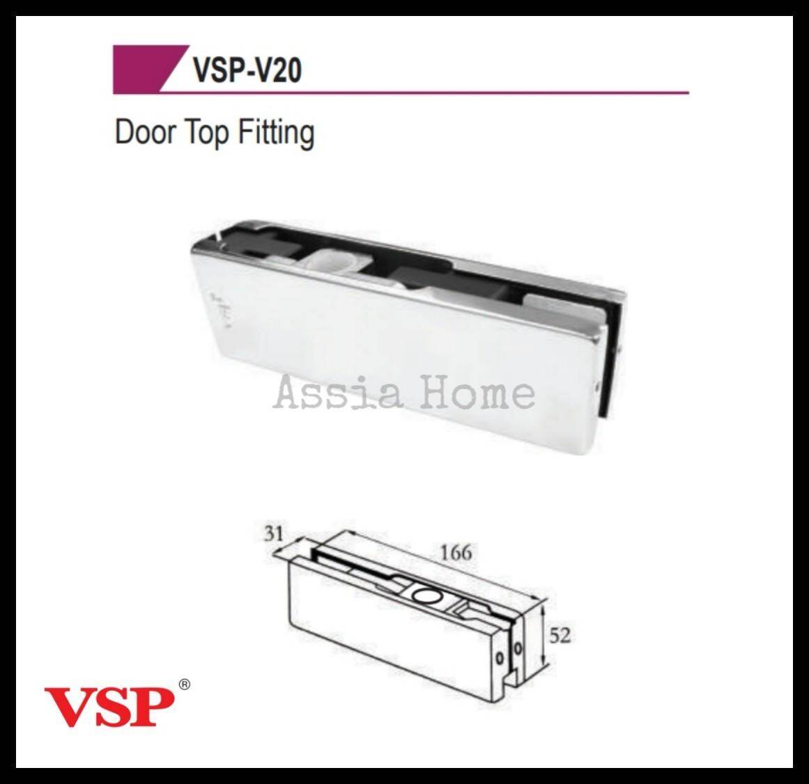 VSP-V20 Glass Door Top Patch Fitting | Lazada