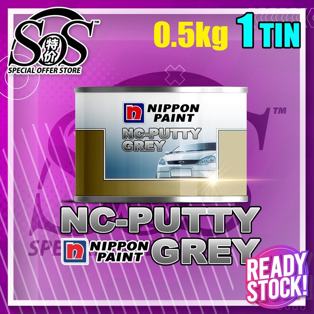 NIPPON PAINT NC PUTTY GREY Halus / Smooth 0.5KG Trowling Compound Car ...