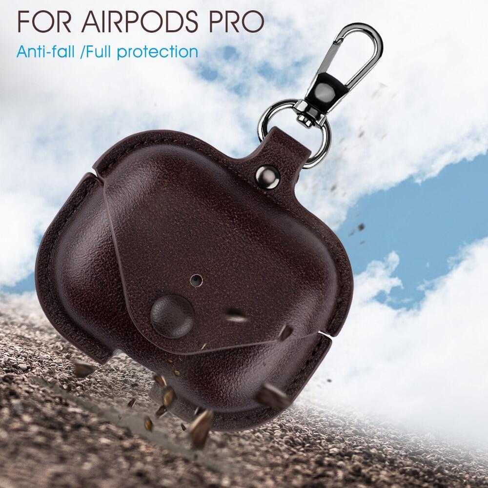 Leather Bluetooth Wireless Earphone Case For AirPods Pro case Genuine ...