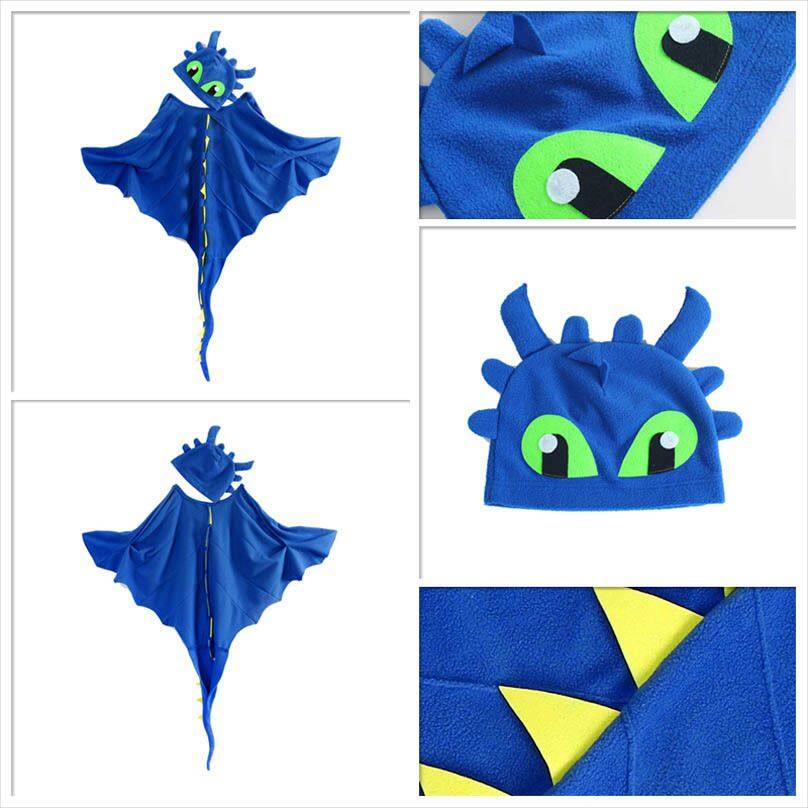 Dragon Cloak With Hat Toothless Dragon Costume Cape Anime Cosplay ...