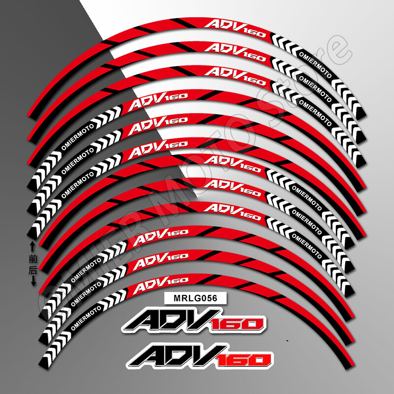 For HONDA ADV 160 ADV160 Motorcycle Wheel Sticker Rim Decals Stripe ...