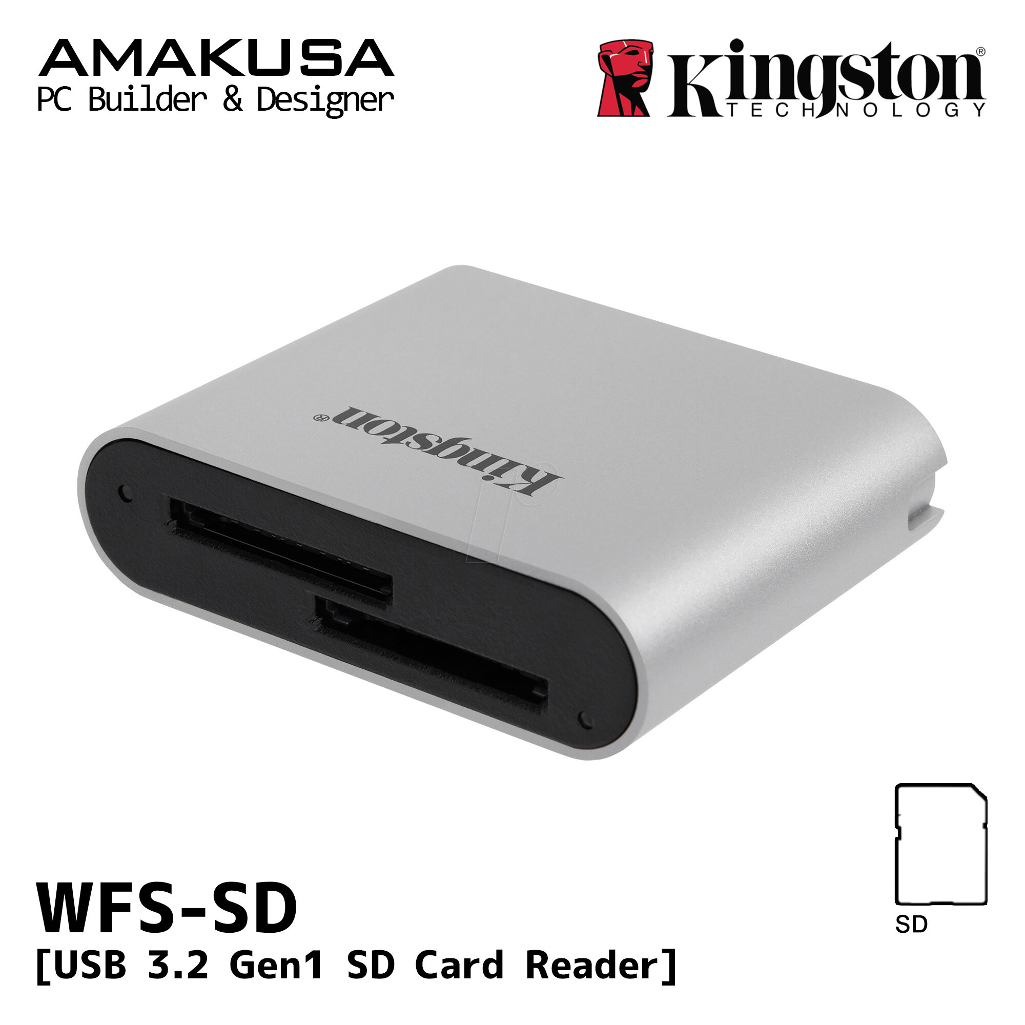 Kingston Workflow series WFS-SD SD Card Reader 2 Slot Type-A Type-C 3.2 ...