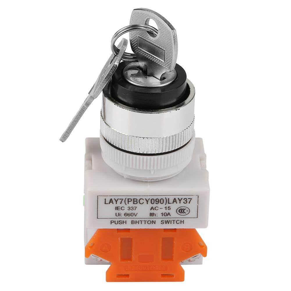 [HOT]2 Position Key Operated Rotary Switch 2 Keys 22mm Mount LAY37-11Y ...