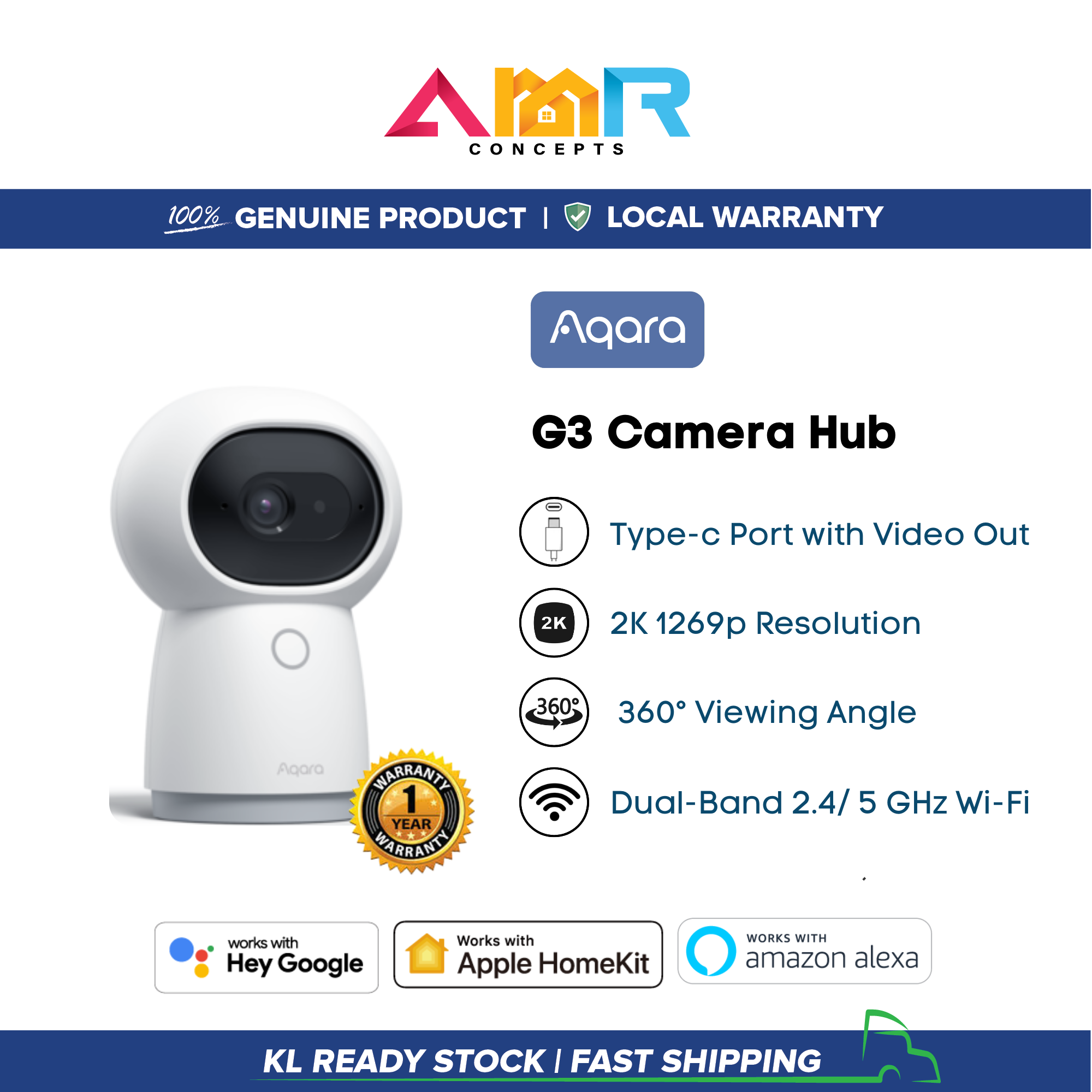Aqara G3 Camera Hub AI Facial and Gesture Recognition IR Transmitter ...