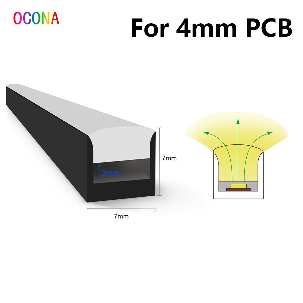 Super Thin Black Silicone Neon Tube Diffuser Rubber IP67 Waterproof for ...