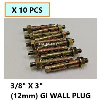 3/8 X 3 INCH (12mm) SLEEVE PJ ANCHOR WALL EXPANSION BOLT IRON PLUG / GI ...