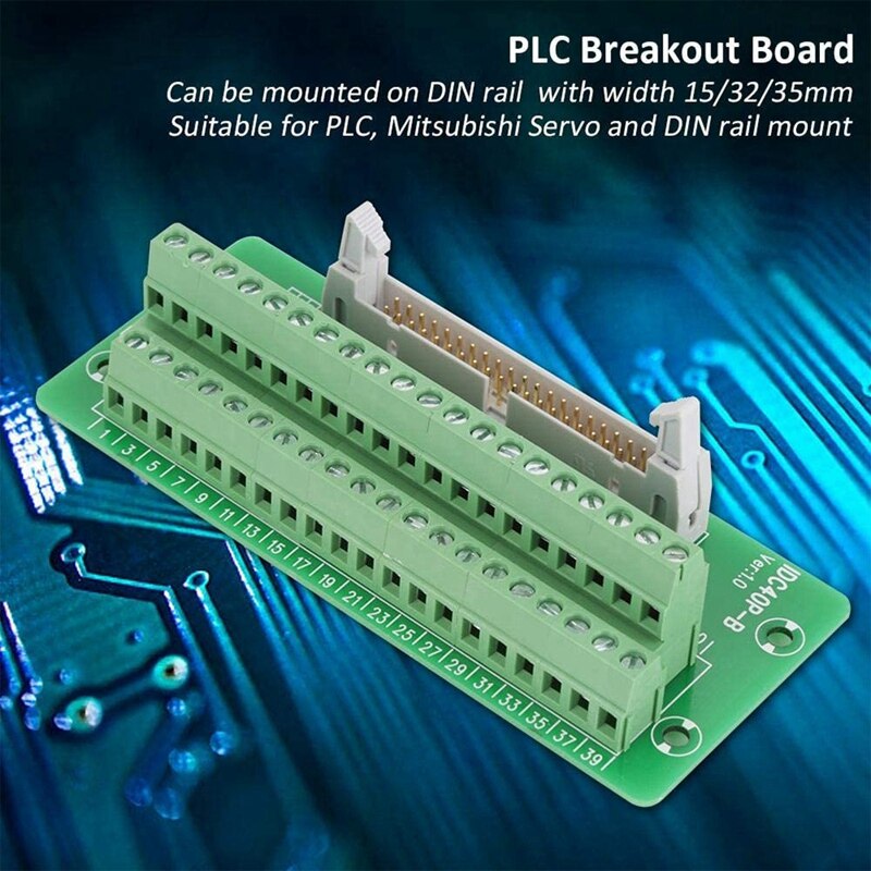 IDC40P 40Pin Connector Strip Breakout Board Terminal Block Plug PLC ...