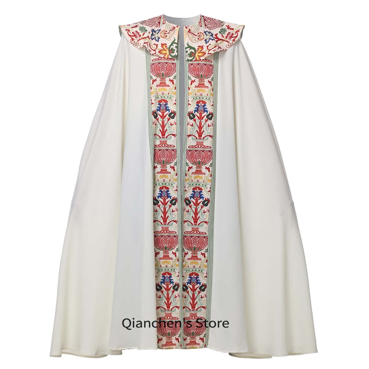 Gothic Cope Priest Vestment Print Costume Robe Print Robe Cape Cosplay ...