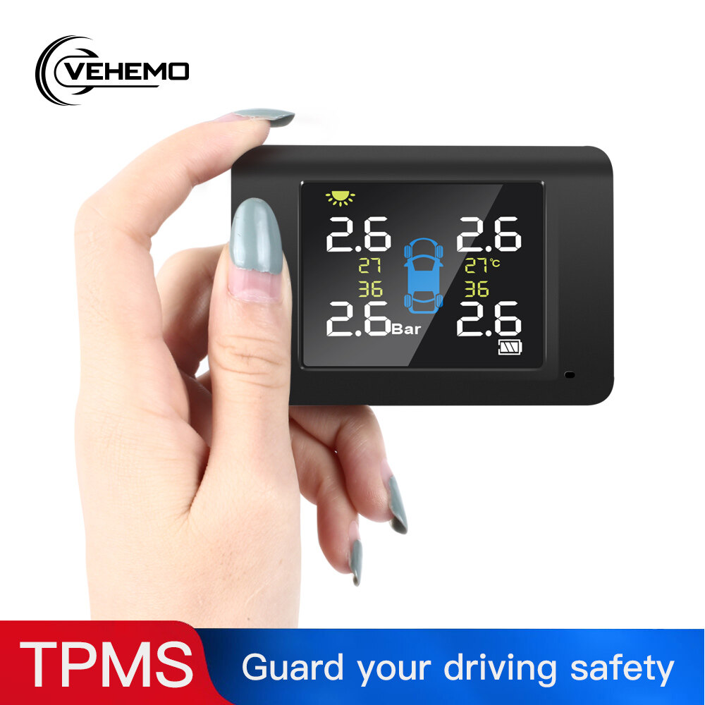 ความดันยางใหม่นาฬิกาปลุกรูปรถพับการตรวจสอบแรงดันยางรถยนต์ระบบTPMS 4เซนเซอร์pcsหน้าจอสีLCD USB ...