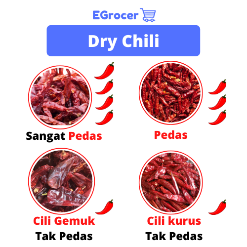 Dry Chili / Cili Kering / Cabai Kering / lada /cili kering tidak pedas ...