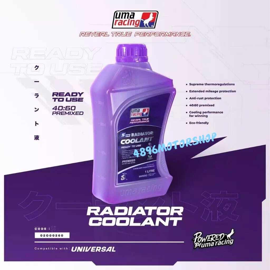 100% ORIGINAL UMA RACING PREMIX RADIATOR COOLANT 1 LITRE HONDA YAMALUBE ...