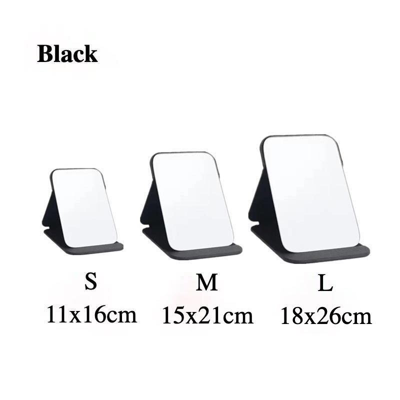 HD Foldable Mirror Large Table Makeup PU Leather Vanity Folding Mirror ...