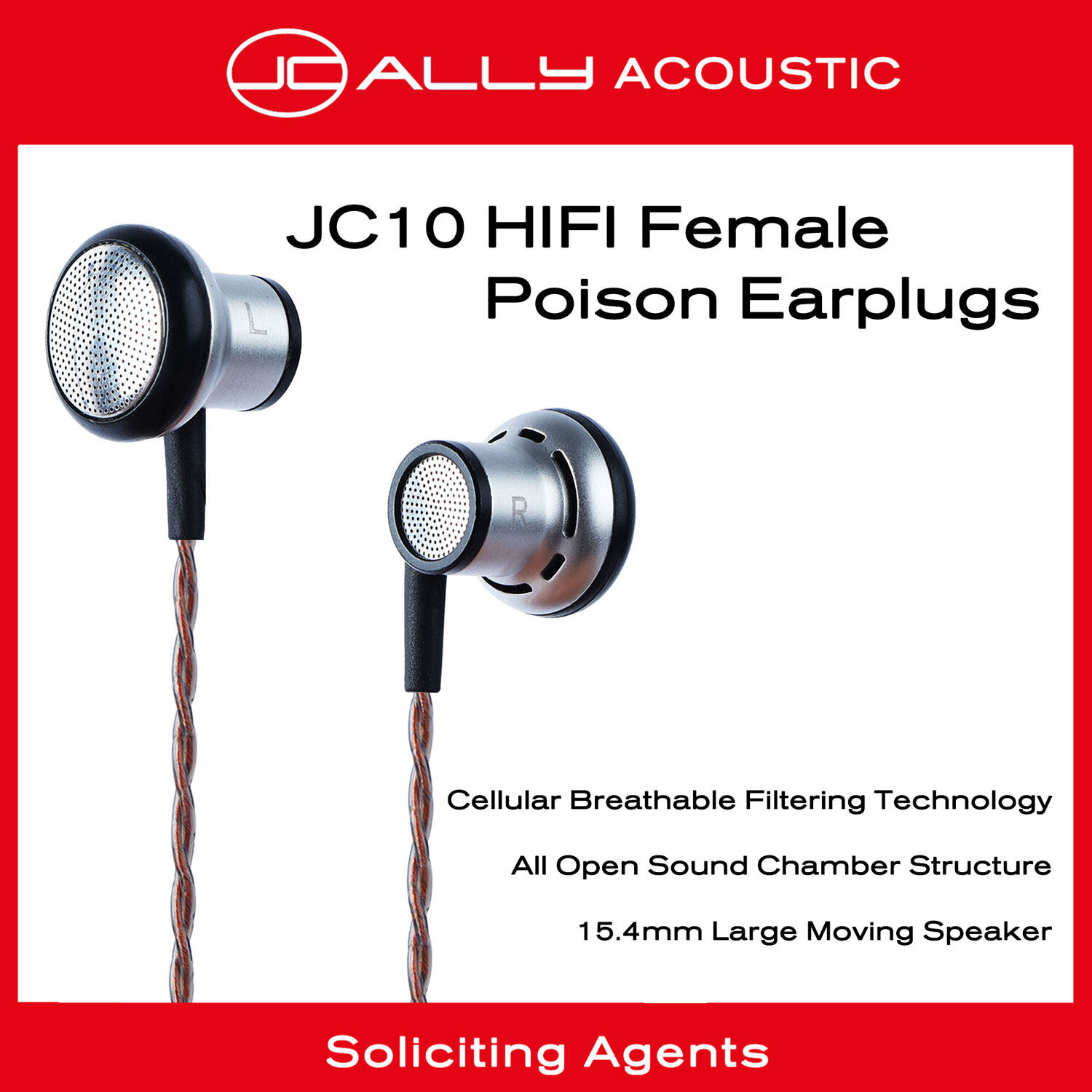 JCALLY JC10 15.4มม.พร้อมไดอะแฟรมหญิง Poison หูฟัง32โอห์มแบนหัวหูฟังเอีย ...