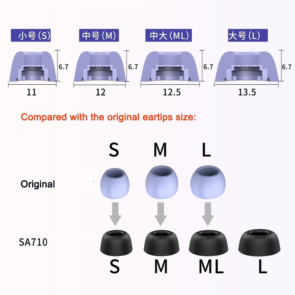 1 Pair Memory Foam Ear Tips for Samsung Galaxy Buds Pro TWS Earphone ...