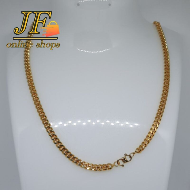 ready stock Rantai Leher Tembaga Gred A 24K Gold Color Panjang 45cm ...