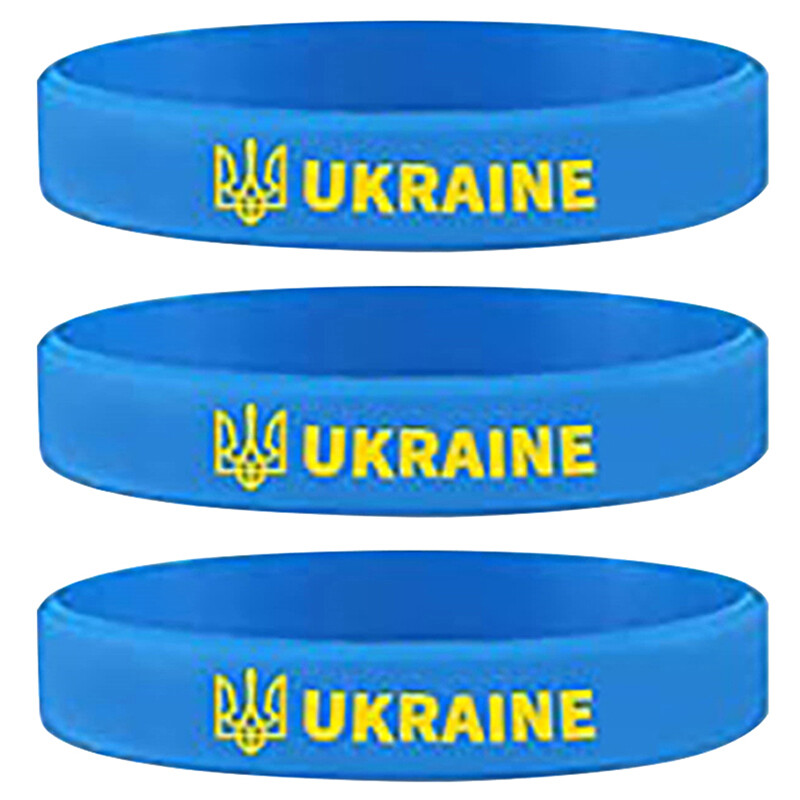 HONG 1PC Soccer Ukraine Country National Flag Wristband Sport Elastic ...