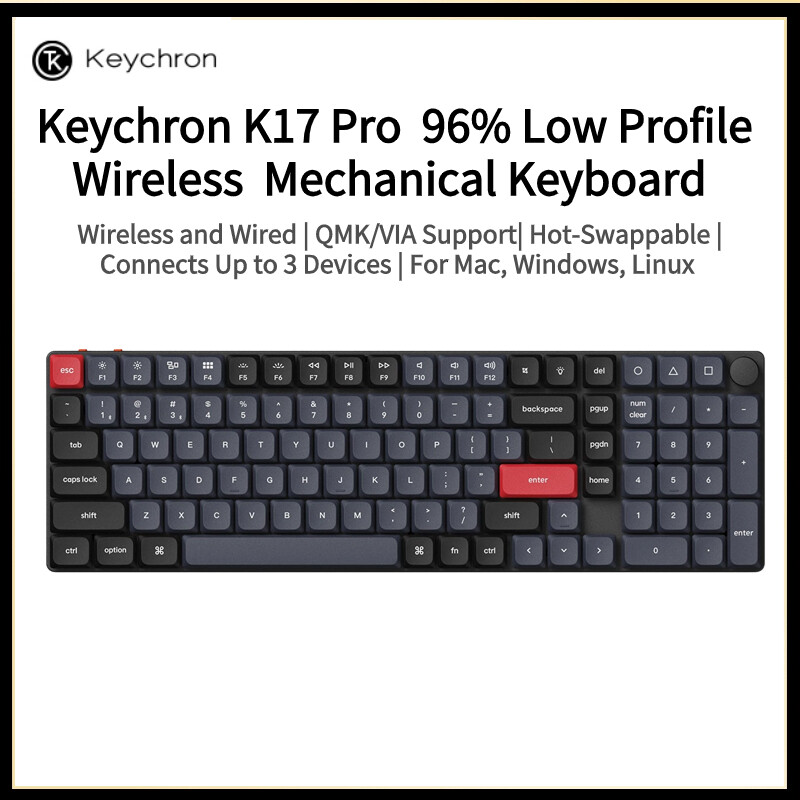 Original Keychron K17 Pro Ultra-Slim Wireless QMK/VIA Custom Mechanical ...