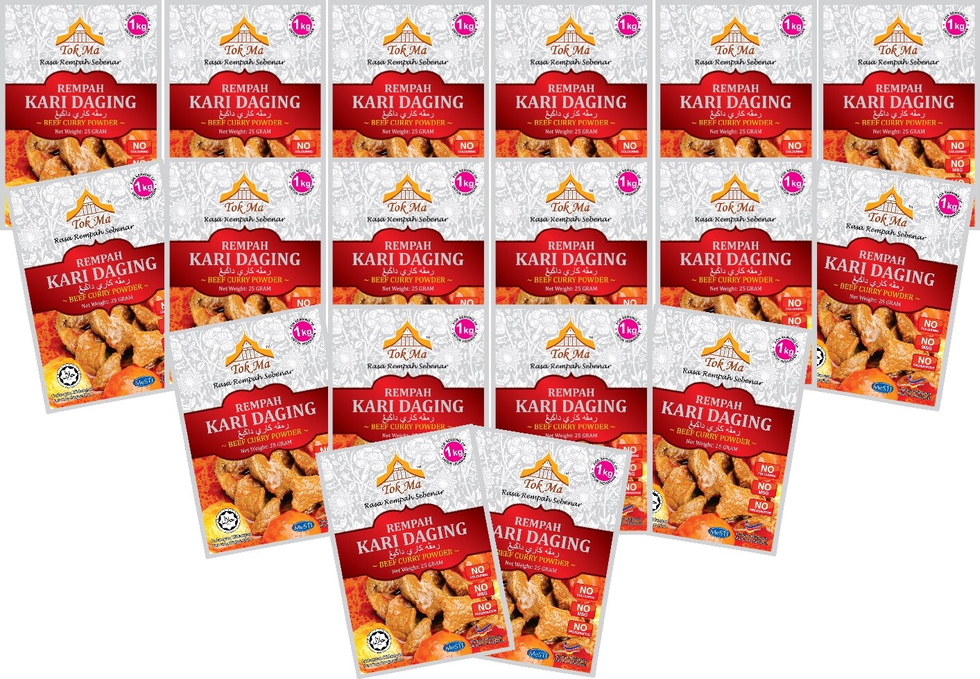 Rempah Tok Ma 25g x 20 sachets - Rempah Kari Ayam / Daging - chicken ...