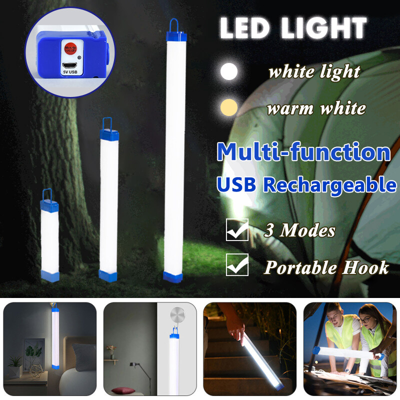 3 Modes LED Camping Emergency Light Lantern USB Rechargeable Warm White ...