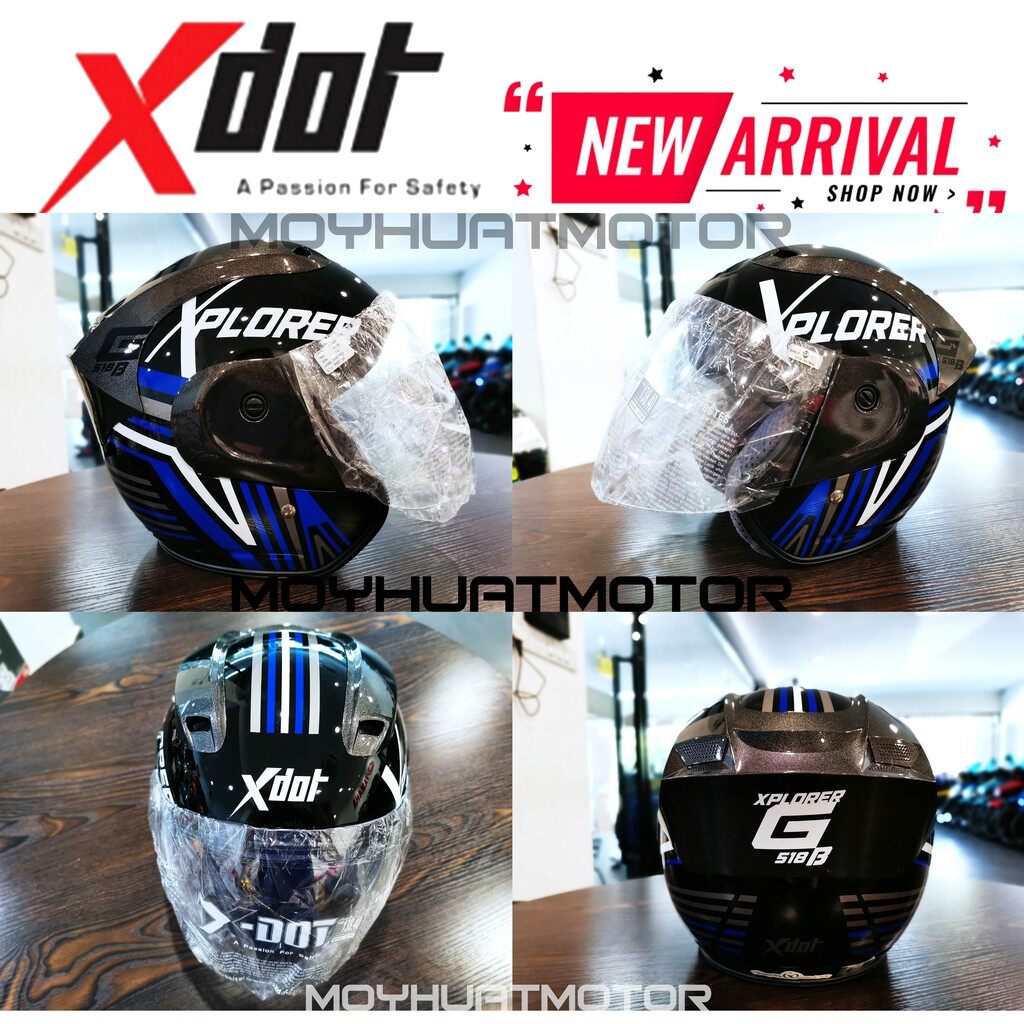 XDOT NEW HELMET WITH SIRIM 🔥 XDOT HELMET G518B EXPLORER BLACK YAMAHA ...