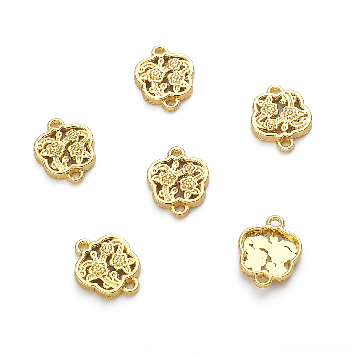 1ชิ้น/ถุง14K ทองคำอัลลอยด์โลหะโบราณแกะสลักจี้เชื่อมต่อสำหรับทำ ...